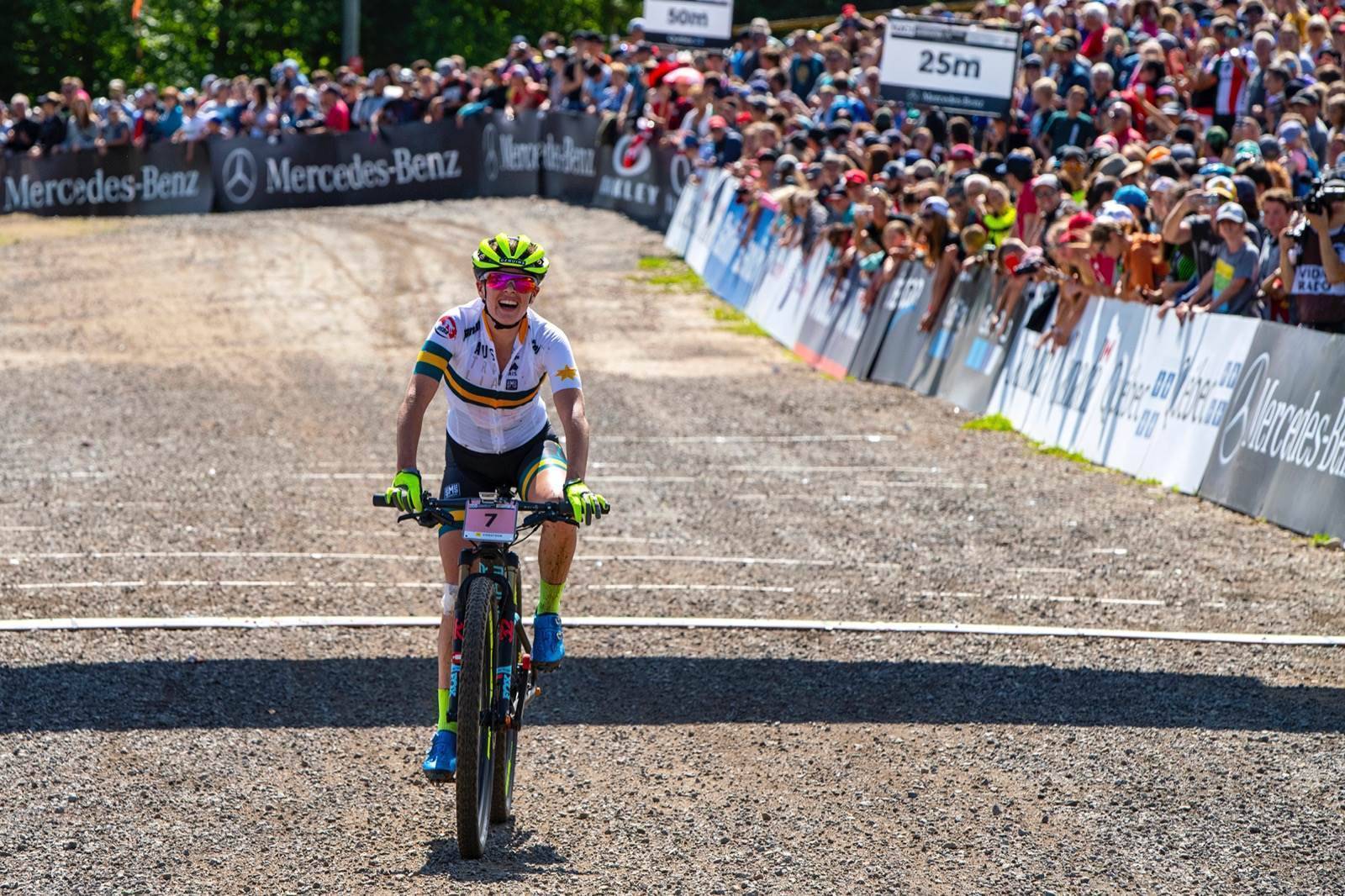 Bec McConnell sets World Champs alight! - Australian Mountain Bike ...