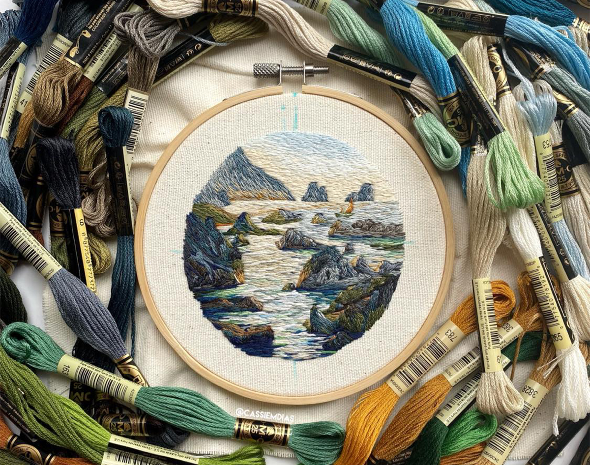 cassandra dias paints picturesque scenes with thread • craft • frankie ...