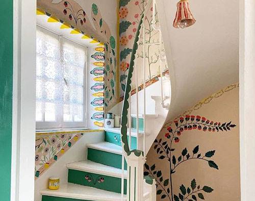 artist nathalie lété painted flowers all over her house • art • frankie ...