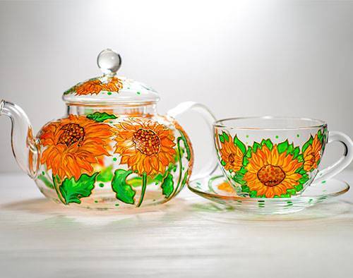 feast your eyes on these painted glass tea sets • interiors • frankie ...