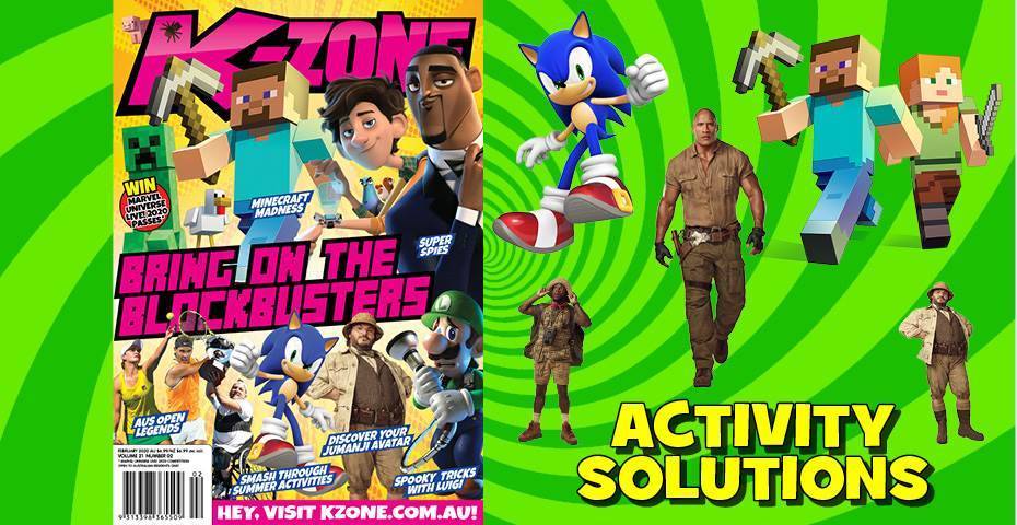 FEBRUARY 2020 ISSUE ACTIVITY SOLUTIONS – K-Zone