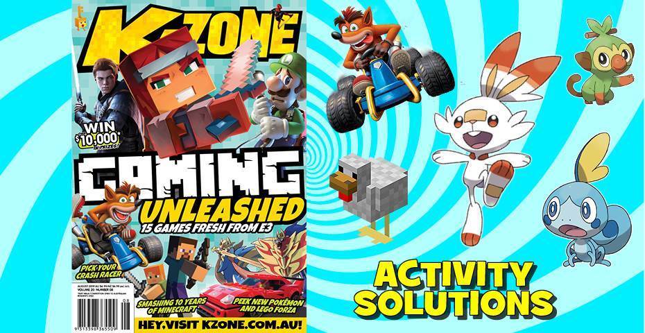 AUGUST 2019 ISSUE ACTIVITY SOLUTIONS – K-Zone