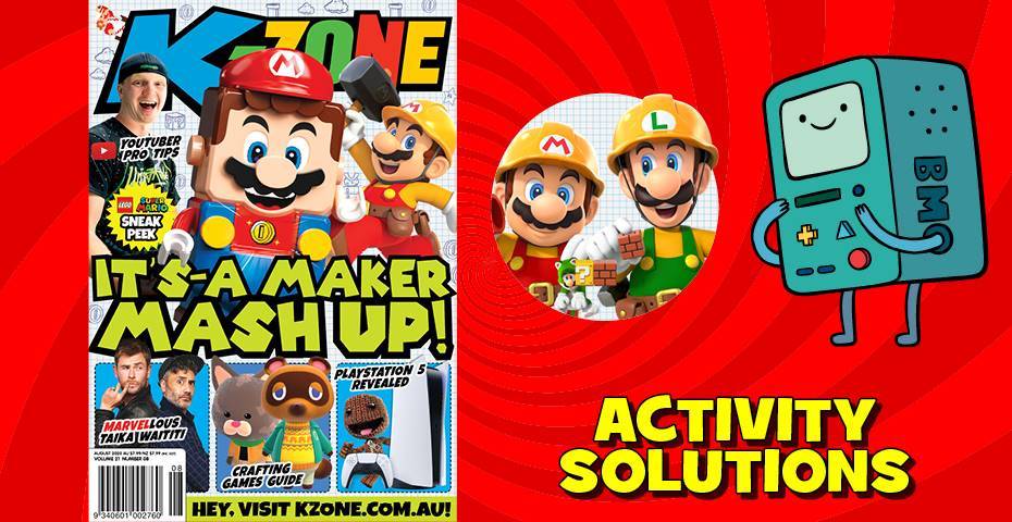 AUGUST 2020 ISSUE ACTIVITY SOLUTIONS – K-Zone