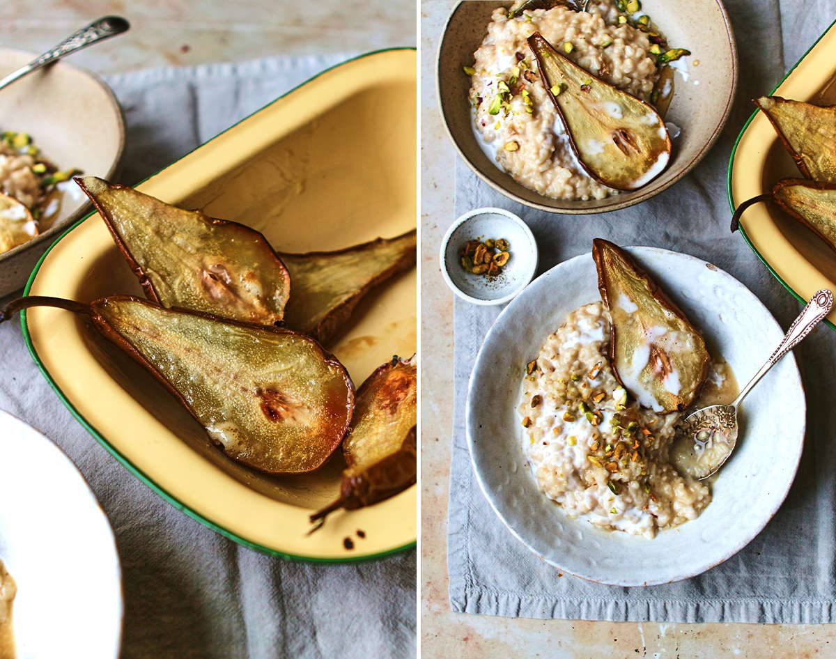 coconut and ginger rice pudding with caramelised pears • food • frankie ...