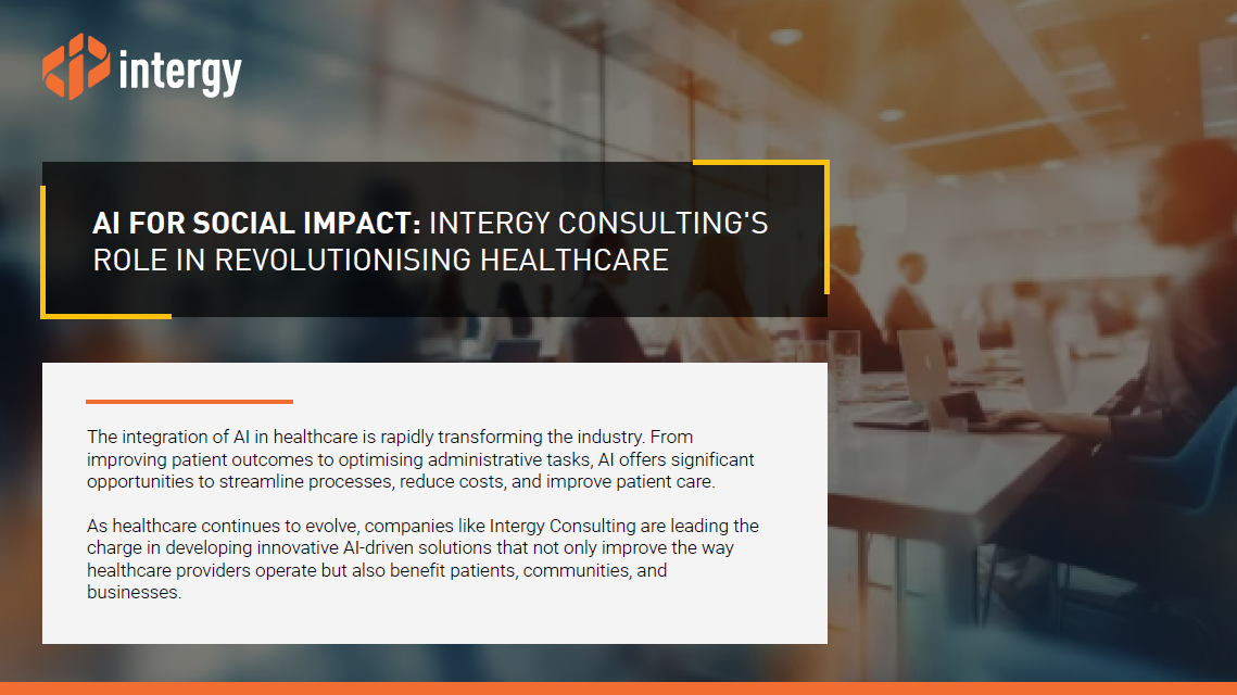 AI for social impact: Intergy Consultings role in revolutionising ...