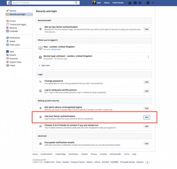 How To Enable Two Factor Authentication On Facebook Services