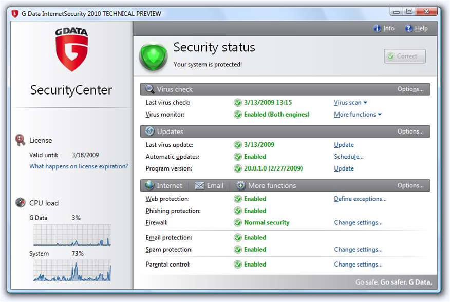 G Data Internet Security 2010 Security Pc And Tech Authority