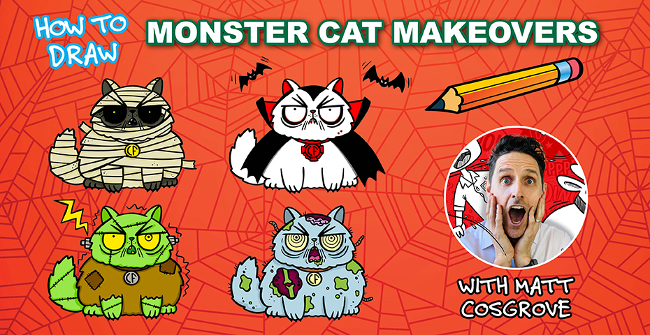 How to Draw A Monster Cat Makeover | Captain Fluffykins from Worst Week ...