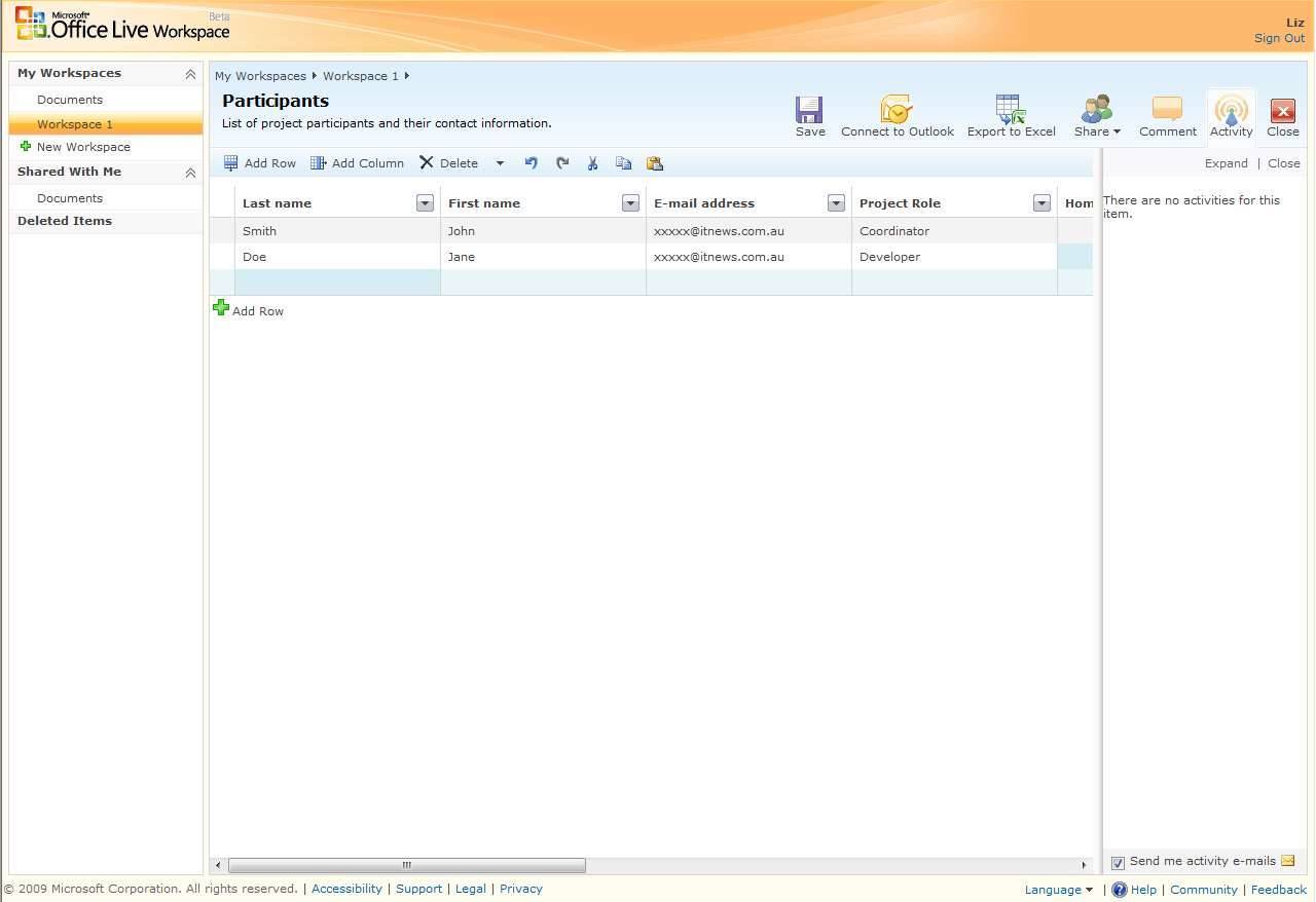 Office Live Workspace - iTnews